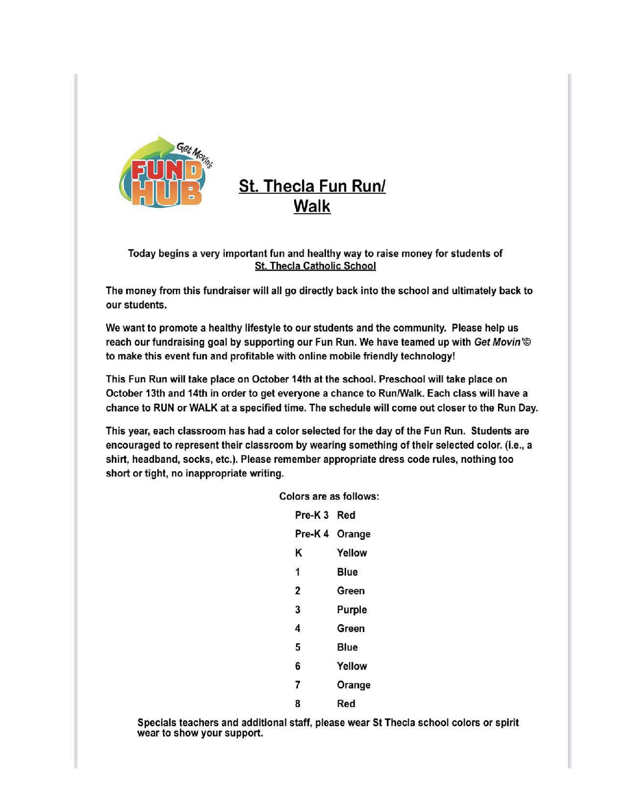 2022 Fun Run – St. Thecla School