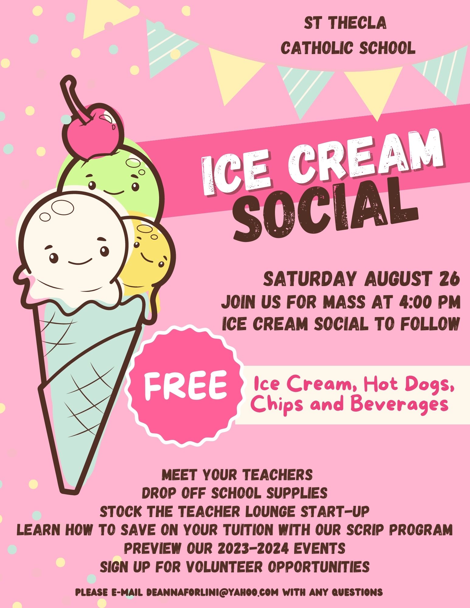 Back to School Mass & Ice Cream Social – St. Thecla School