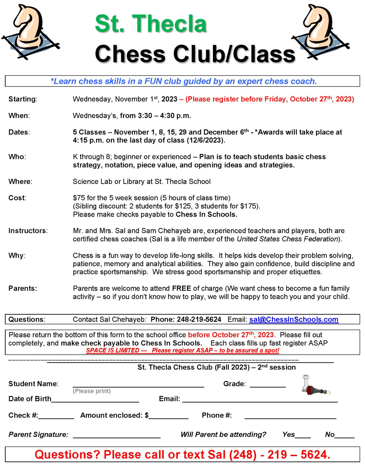 Chess Club – St. Thecla School