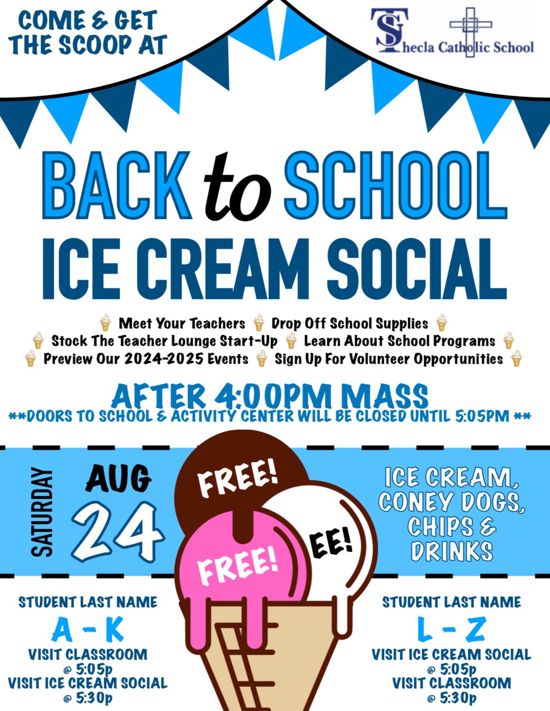 Back to School Mass/Ice Cream Social – St. Thecla School