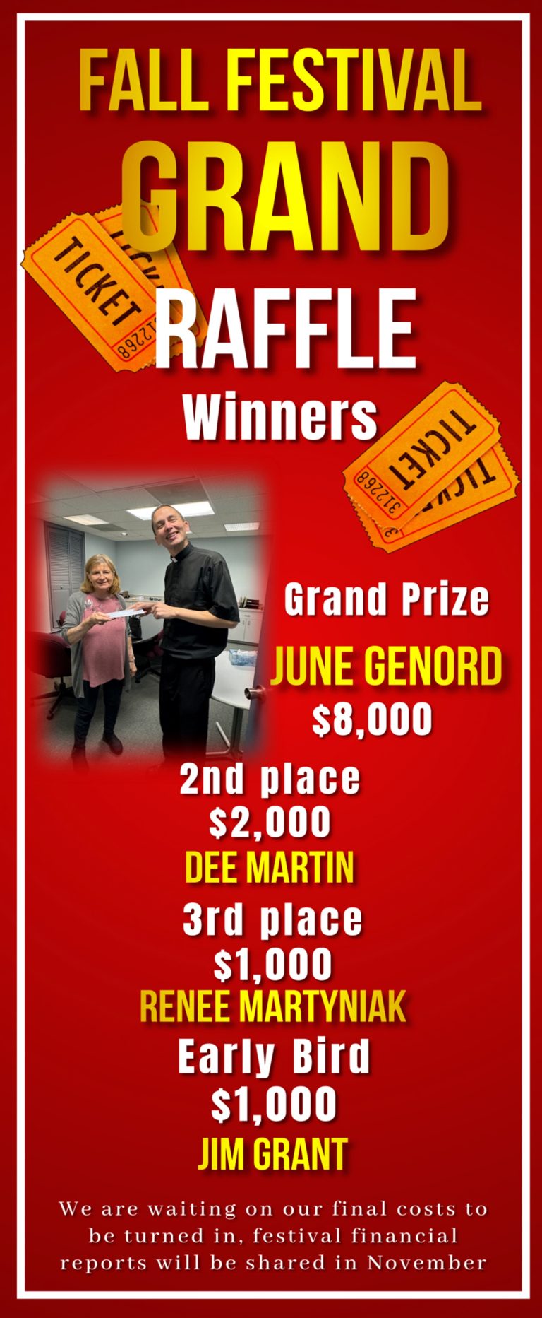 Grand Raffle & 50/50 Raffle – St. Thecla Catholic Church